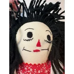 Vintage Handmade | Toys | Vintage Handmade Raggedy Ann Doll Black Yarn ...